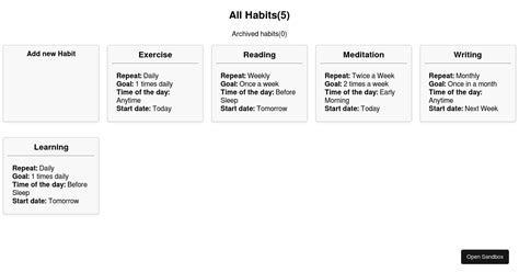 Habit Tracker Mcr 2 Codesandbox