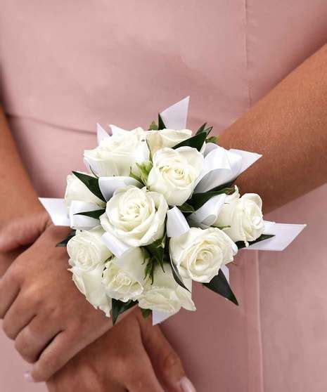 White Rose Corsage Wrist