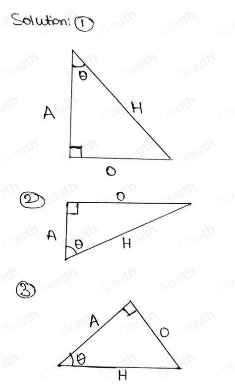 Solved Directions Below Are The Right Triangles With Marked Angles θ