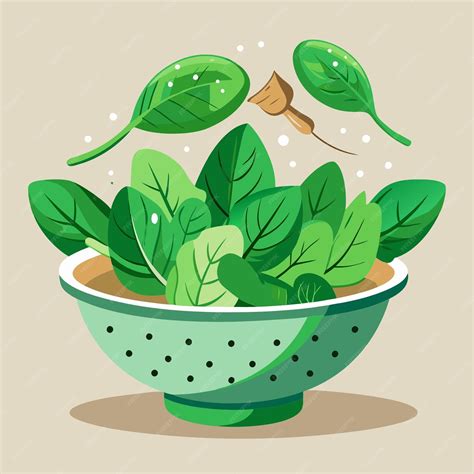 Fresh Spinach Leaves Being Washed In A Colander Brainboosting Greens Healthy Cooking Preparation