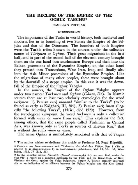 The Decline Of The Empire Of The Oghuz Yabghu Anhl Pdf