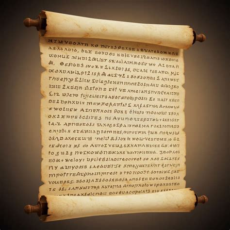 A Scroll Featuring Text Written In An Ancient Or Fantastical Script The Scroll Is Aged Stock A Scroll Featuring Text Written In An Ancient Or Fantastical Script The Scroll Is Aged Stock