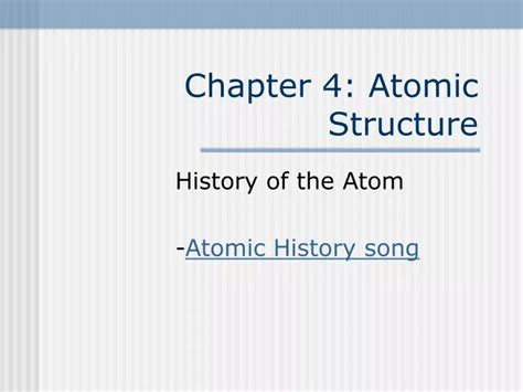 Ppt Chapter 4 Atomic Structure Powerpoint Presentation Free