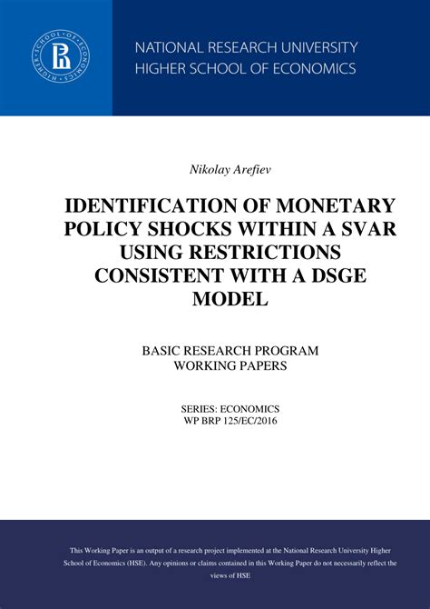 Pdf Identification Of Monetary Policy Shocks Within A Svar Using
