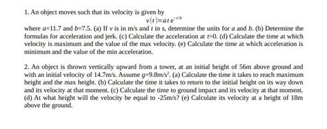 Solved V T Atet B Where A 11 7 And B 7 5 A If V Is In Chegg Com
