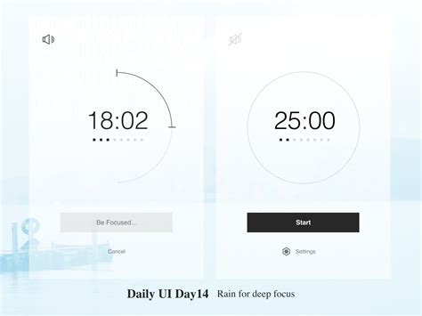 Daily Ui 014 Countdown Timerpomodoro Rain Bgm By Akico On Dribbble