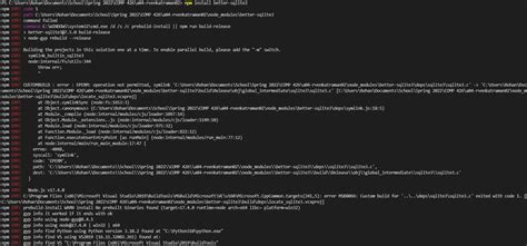 Unable To Install Better Sqlite3 · Issue 4 · Comp426 2022 Springa04
