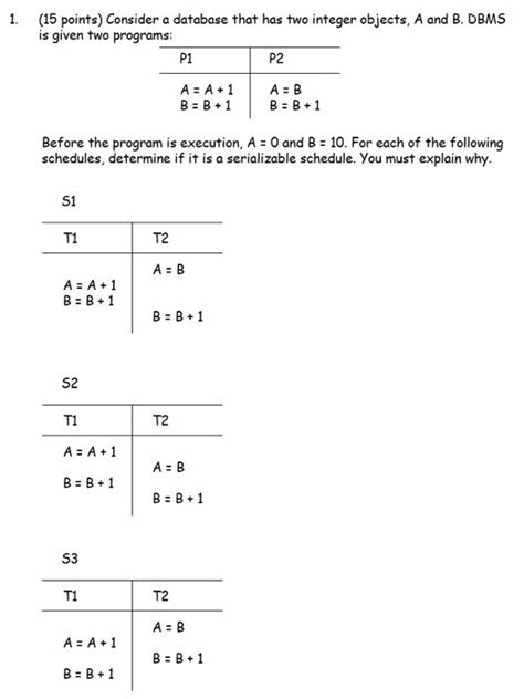 solved 1 15 points consider a database that has two