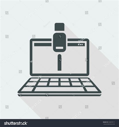 Usb Computer Connection Flat Minimal Icon Stock Vector Royalty Free 569878171 Shutterstock