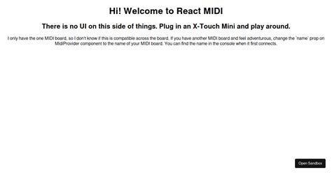 React Web Midi Codesandbox