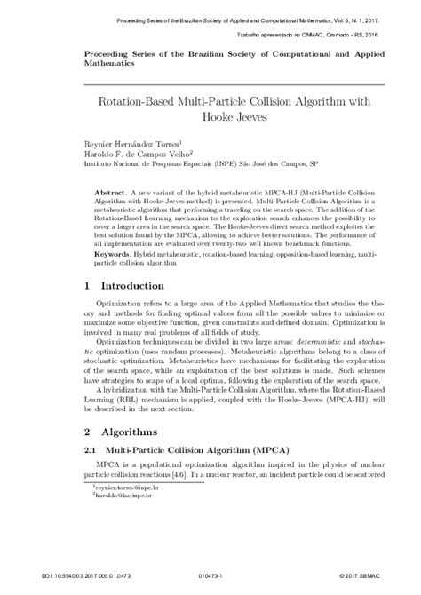 Pdf Rotation Based Multi Particle Collision Algorithm With Hooke Jeeves