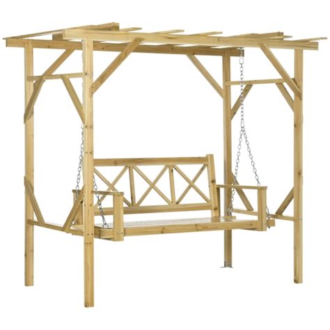 Hollywood Gunga Med Pergola 2 Sits Trädgårdsgunga Väderbeständig Gungbänk För Trädgård