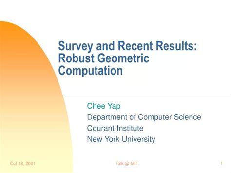 Ppt Survey And Recent Results Robust Geometric Computation