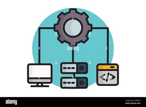 It Infrastructure Icon Colored Outline Icon Style Icon Related To Technology It Architecture