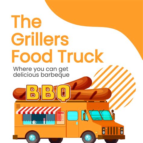 Free Bbq Food Truck Linkedin Post Template To Edit Online