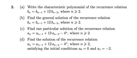 Solved A Write The Characteristic Polynomial Of The