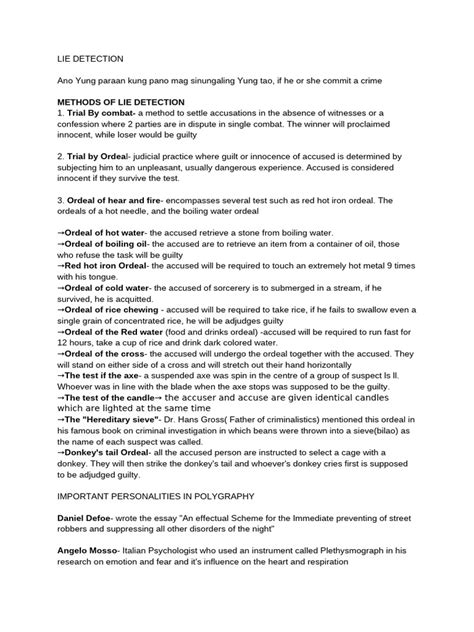 Lie Detection Reviewer Pdf