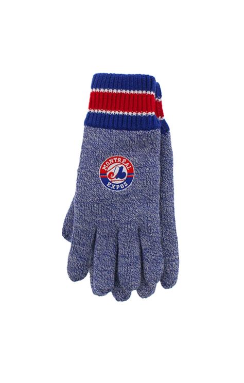 Montreal Expos Mlb Gertex Mens Royal Blue Thermal Knit Glove