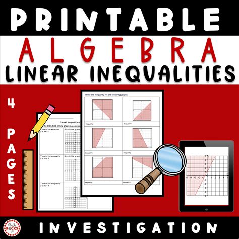 Linear Inequalities By Graphing Investigation Printable Activity