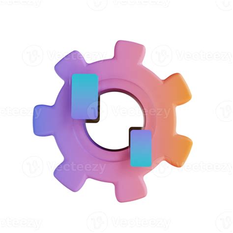 3d Illustration Colorful Gear Setting 10855202 Png