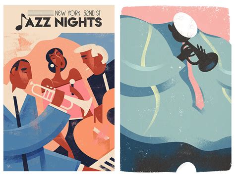 Graphic Retro Artwork For Jazz Poster Design Behance