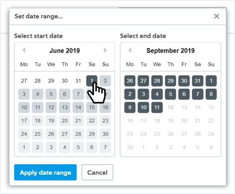 Select A Date Range In A Report V
