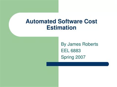 PPT Automated Software Cost Estimation PowerPoint Presentation Free Download ID 468629