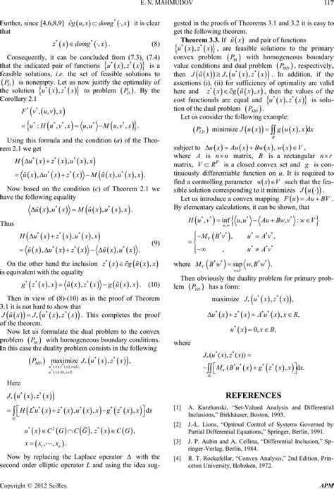 Sufficient Conditions Of Optimality For Convex Differential Inclusions Of Elliptic Type And Duality