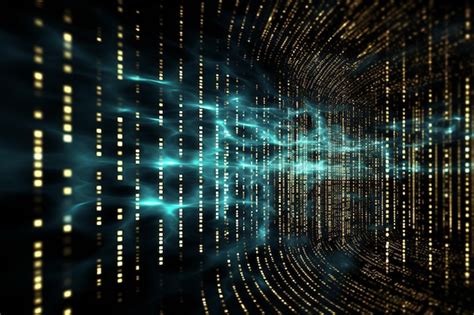 Premium Photo Binary Code Streaming Across A Dark Background