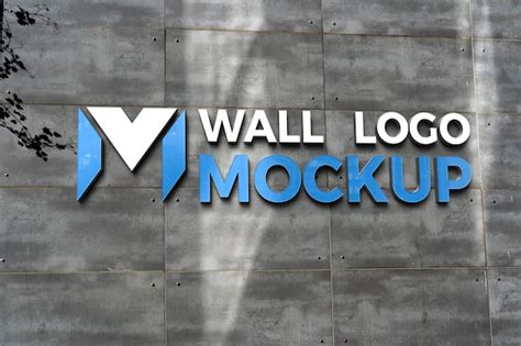 비즈니스를 위한 벽 로고 목업 디자인 프리미엄 Psd 파일