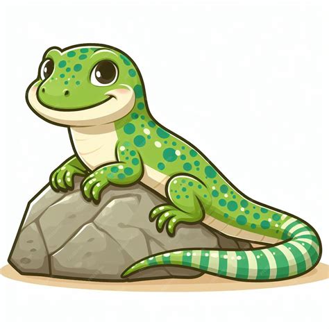 Premium Vector Cute Lizard Vector Cartoon Illustration