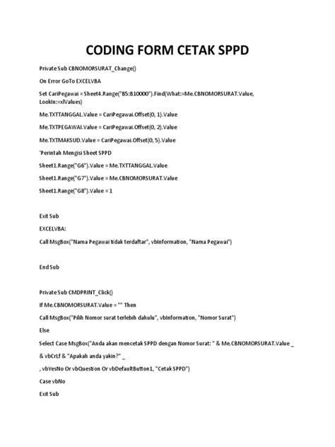 Coding Form Cetak Sppd Pdf