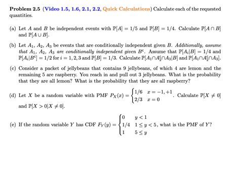 Solved Quantities A Let A And B Be Independent Events Chegg Com