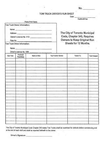 SAMPLE Run Sheets In PDF MS Word