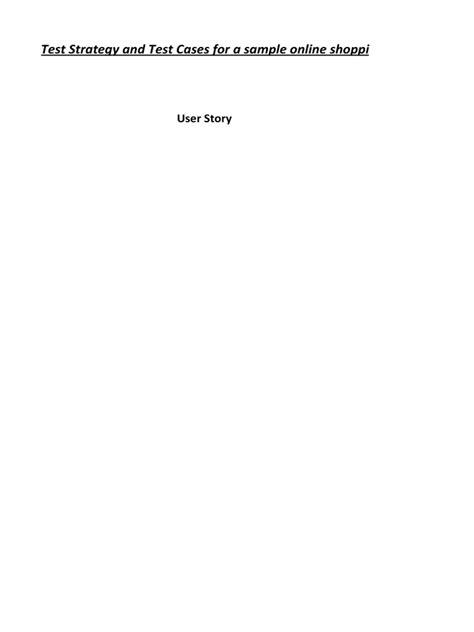 Test Strategy For Ecommerce Pdf User Computing Cookie