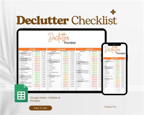 Declutter Checklist Template Declutter Challenge Declutter Planner