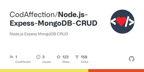 Github Codaffection Node Js Expess Mongodb Crud Node Js Expess Mongodb Crud