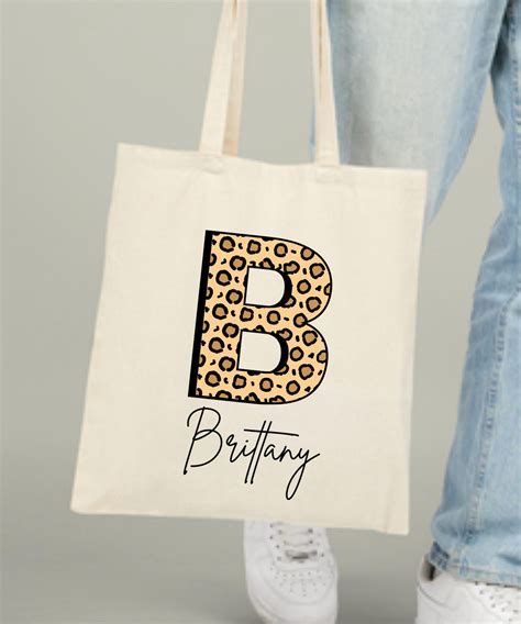 Personalized Canvas Tote Bag Custom Name Tote Bag Beach Bag