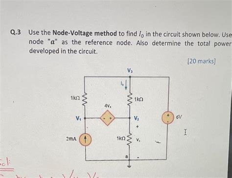 solved q 3 use the node voltage method to find i0 in the