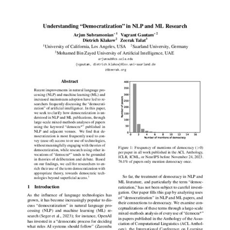 Understanding “democratization” In Nlp And Ml Research Acl Anthology