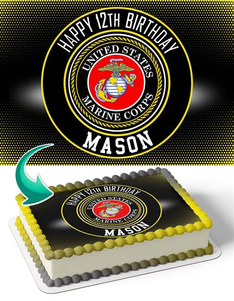 Usmc Emblem United States Marine Corps Seal Edible Cake Toppers Ediblecaketopper