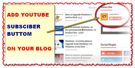 How To Add Youtube Subscriber Button On Blogger 2020 Learn More