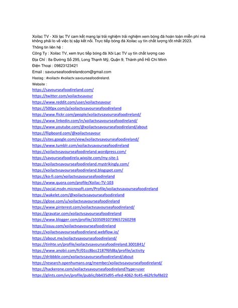 Xoilac Tv Xem Tr C Ti P B Ng X I L C Tv Uy T N Ch T L Ng Cao Docx Docdroid