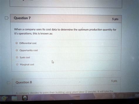 solved question 7 5 pts when a company uses its cost data to determine