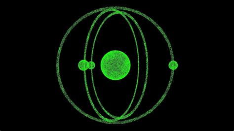 Premium Photo 3d Atom Model With A Nucleus And Electrons On Black Bg
