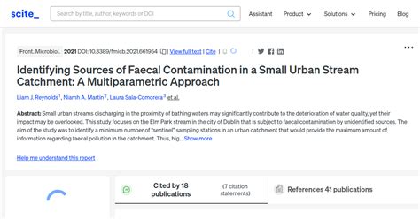 Identifying Sources Of Faecal Contamination In A Small Urban Stream