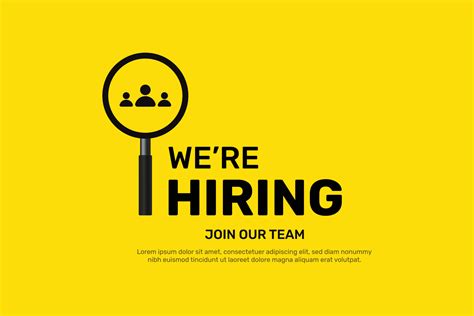 Vector We Are Hiring Poster And Background Design For Social Media