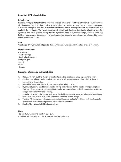 Report Of Hydraulic Bridge Pdf