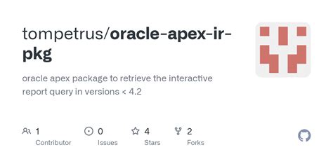 Github Tompetrus Oracle Apex Ir Pkg Oracle Apex Package To Retrieve The Interactive Report