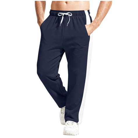 Dodadawanj Color Block Sweatpants For Men Open Bottom Workout Sweatpant Casual Drawstring
